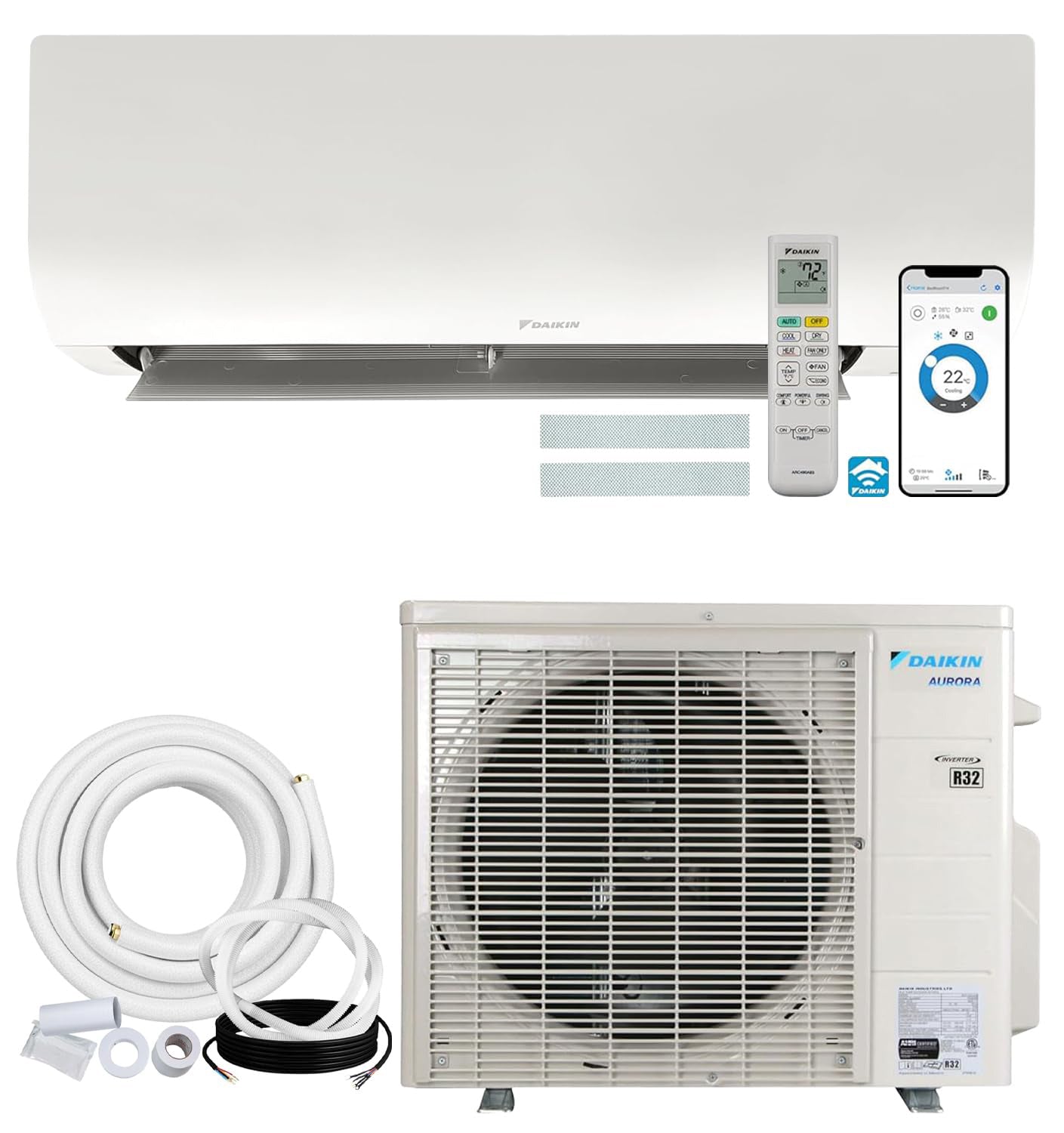 Daikin Aurora 24,000 BTU 21 SEER2 Low Ambient Mini Split Heat Pump Sys